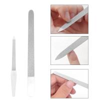 China Double Sided Professional Nail File Custom Logo 80/100/180 Grit Stainless Steel Nail File for sale