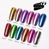 China Factory Price 12 Colors Chrome Pigment Nail Art Powder Mirror Effect Color Shifting Mirror Powder For Nails for sale