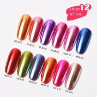China Factory Price 12 Colors Chrome Pigment Nail Art Powder Mirror Effect Color Shifting Mirror Powder For Nails for sale
