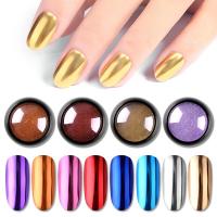China Wholesale Factory Chrome Manicure Nail Art Decorations Magic Effect Holographic Glitter Dust Layer Mirror Powder for sale