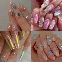 China 2023 Wholesale New Trend Private Label Aurora Mirror Nail Liquid Magic Chrome Nails Mirror Powder for sale
