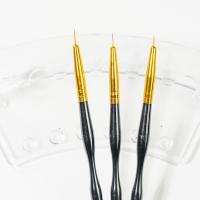 China Hot Selling Supplies Manufacturer Plastic Handle And Nylon Hair Double-ended Nail Liner Brush for sale