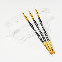 China Hot Selling Supplies Manufacturer Plastic Handle And Nylon Hair Double-ended Nail Liner Brush for sale