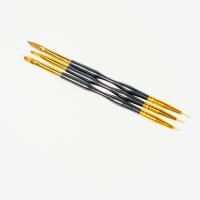 China Hot Selling Supplies Manufacturer Plastic Handle And Nylon Hair Double-ended Nail Liner Brush for sale