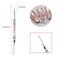 China Factory Custom Logo Metal Handle Liner UV Gel Nail Pusher Brush Set Nail Art Acrylic Brushes for sale