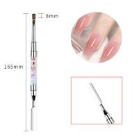 China Factory Custom Logo Metal Handle Liner UV Gel Nail Pusher Brush Set Nail Art Acrylic Brushes for sale