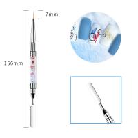 China Factory Custom Logo Metal Handle Liner UV Gel Nail Pusher Brush Set Nail Art Acrylic Brushes for sale