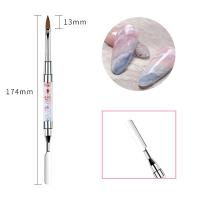 China Factory Custom Logo Metal Handle Liner UV Gel Nail Pusher Brush Set Nail Art Acrylic Brushes for sale