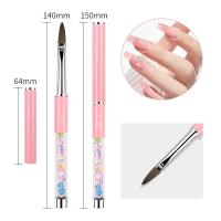 China Customers' Logo 2023 Fangxia Pink Handle Nylon Head 8 Acrylic Nail Carving Pen Brush for sale