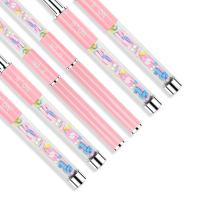 China Customers' Logo 2023 Fangxia Pink Handle Nylon Head 8 Acrylic Nail Carving Pen Brush for sale