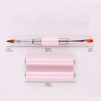 China 2022 Fangxia Double Head Manicure Pen Pink Handle UV Gel Nail Art Painting Brushes for sale