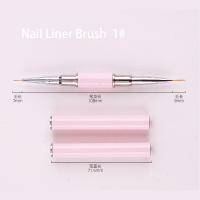 China 2022 Fangxia Double Head Manicure Pen Pink Handle UV Gel Nail Art Painting Brushes for sale