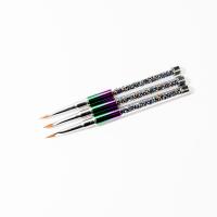 China Top Design Gradient Color Metal Handle Kolinsky Germany Acrylic Nail Art Brush for sale