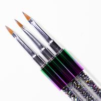 China Top Design Gradient Color Metal Handle Kolinsky Germany Acrylic Nail Art Brush for sale