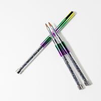 China Top Design Gradient Color Metal Handle Kolinsky Germany Acrylic Nail Art Brush for sale