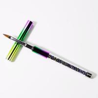 China Top Design Gradient Color Metal Handle Kolinsky Germany Acrylic Nail Art Brush for sale