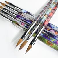 China 2023 Wholesale Custom Logo High Quality 100% Pure Kolinsky Acrylic Nail Brushes for sale