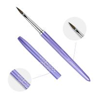 China China Custom Nail Brush Manufacturers Metal Handle 100% Pure Kolinsky Round Acrylic Brush UV Gel Art Nail Brush for sale