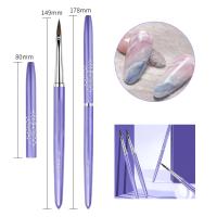 China China Custom Nail Brush Manufacturers Metal Handle 100% Pure Kolinsky Round Acrylic Brush UV Gel Art Nail Brush for sale