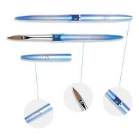 China Germany Custom Soft Thick Wholesale Design Personalized Size 8 Metal 100% Pure Kolinsky Acrylic Nail Art Brush for sale