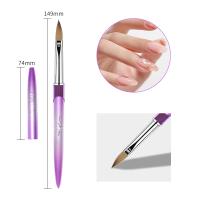 China Germany Custom Soft Thick Wholesale Design Personalized Size 8 Metal 100% Pure Kolinsky Acrylic Nail Art Brush for sale
