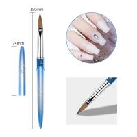 China Germany Custom Soft Thick Wholesale Design Personalized Size 8 Metal 100% Pure Kolinsky Acrylic Nail Art Brush for sale