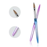 China Germany Custom Soft Thick Wholesale Design Personalized Size 8 Metal 100% Pure Kolinsky Acrylic Nail Art Brush for sale