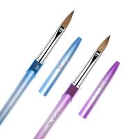China Germany Custom Soft Thick Wholesale Design Personalized Size 8 Metal 100% Pure Kolinsky Acrylic Nail Art Brush for sale