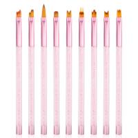 China Hot Sale Accept Customized Size Acrylic Handle Gel Nail Pen Nail Polish Tool Art Brush Set for sale