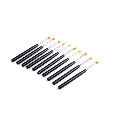 China Wholesale Nail Brush Custom Logo Nail Ombre Brush Black Wood Nail Brush for sale