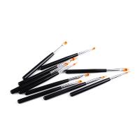 China Wholesale Nail Brush Custom Logo Nail Ombre Brush Black Wood Nail Brush for sale