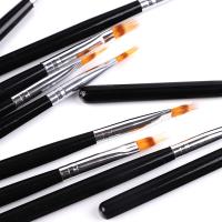 China Wholesale Nail Brush Custom Logo Nail Ombre Brush Black Wood Nail Brush for sale