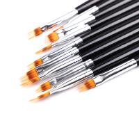 China Wholesale Nail Brush Custom Logo Nail Ombre Brush Black Wood Nail Brush for sale
