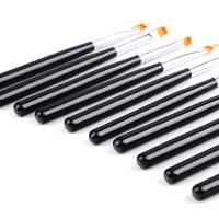 China Wholesale Nail Brush Custom Logo Nail Ombre Brush Black Wood Nail Brush for sale