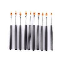 China Wholesale Nail Brush Custom Logo Nail Ombre Brush Black Wood Nail Brush for sale