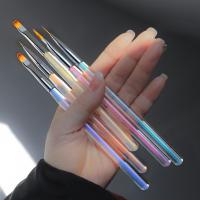 China 2022 New Arrival Professional Wholesale Private Label Nylon Nail Art Liner Pen Gel Brush for sale