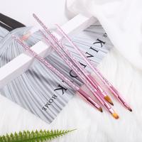 China 14pcs setJapan Import Nylon Handle Acrylic Nail Art Gel Polish Brush Glitter Flat Oval Private Label Nail Art Painting Pen Brush for sale