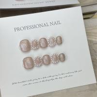 China Wholesale Handmade Press On Nails Acrylic Luxury Rhinestones Short Press On Nails for sale