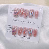 China Popular Design False Children Artificial Nail Tips French Style Acrylic Fake Glamnetic Press On Nails for sale