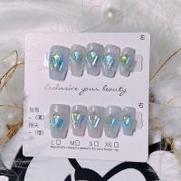 China Popular Design False Children Artificial Nail Tips French Style Acrylic Fake Glamnetic Press On Nails for sale