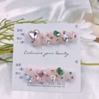 China Popular Design False Children Artificial Nail Tips French Style Acrylic Fake Glamnetic Press On Nails for sale