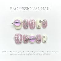 China Elegant French Style Full Cover Acrylic ABS False Handmade Press On Nails Wholesal for sale