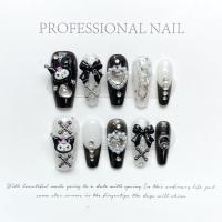China Elegant French Style Full Cover Acrylic ABS False Handmade Press On Nails Wholesal for sale