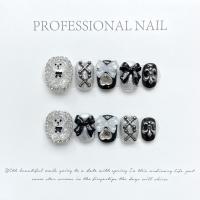 China Elegant French Style Full Cover Acrylic ABS False Handmade Press On Nails Wholesal for sale