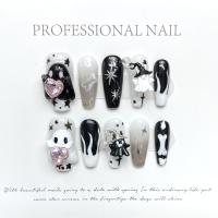 China Elegant French Style Full Cover Acrylic ABS False Handmade Press On Nails Wholesal for sale