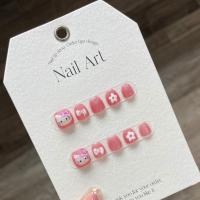 China Design Children Full Cover Fake Nails Long Tips Acrylic Handmade Kids Press On Nails for sale