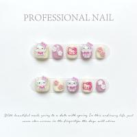 China Design Children Full Cover Fake Nails Long Tips Acrylic Handmade Kids Press On Nails for sale