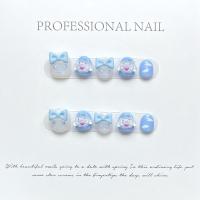 China Design Children Full Cover Fake Nails Long Tips Acrylic Handmade Kids Press On Nails for sale