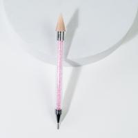 China Private Label Double Head 5pcs Nail Dotting Tools Wax Pencil Heads Rhinestone Picker Tool Wax Pens for sale