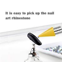 China Dual Ended Nail Rhinestones Wax Picker Pencil Beauty Dotting Tools with Metal Handle for sale